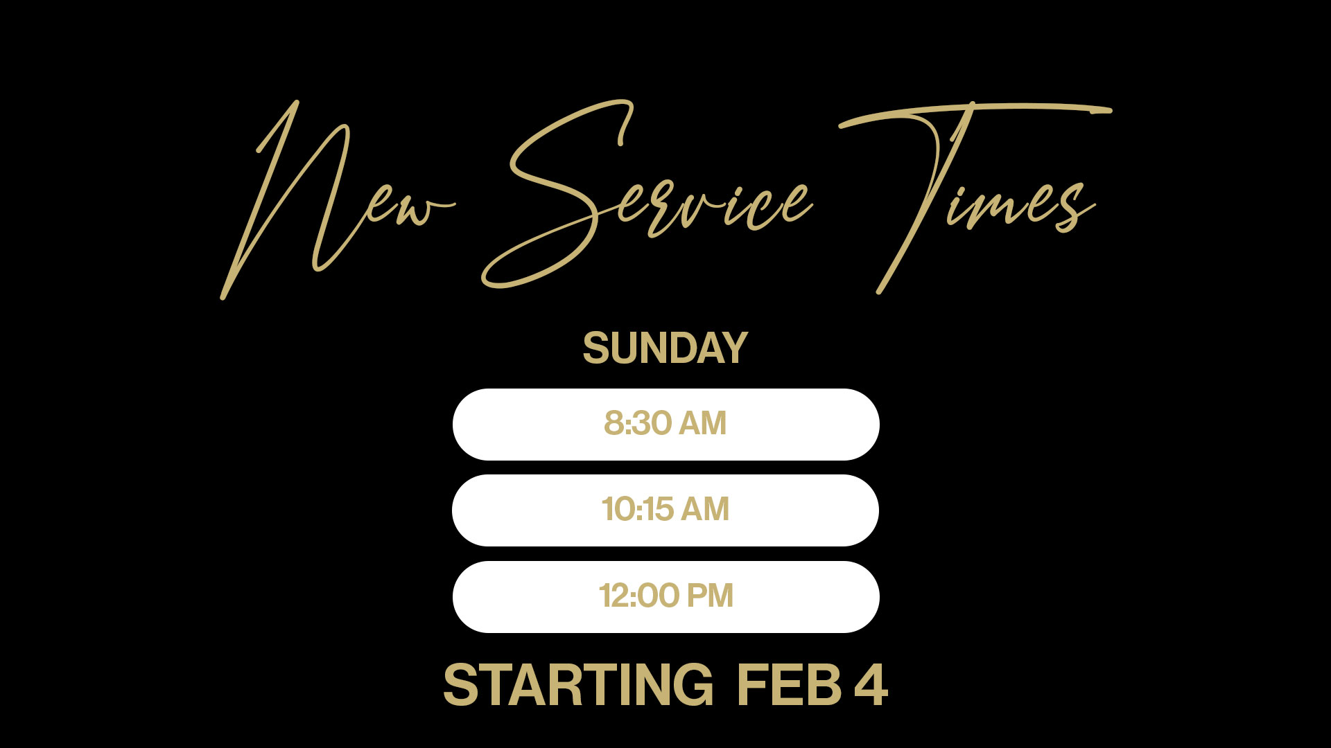 New Service Times – GCF Fort Worth